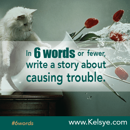 In SIX WORDS or fewer, write a story about causing trouble. - Kelsye Nelson